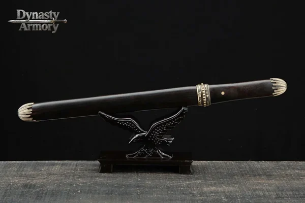 12 Inch Xuanfeng Tang Sword - Damascus Steel Blade with Ebony Sheath ...